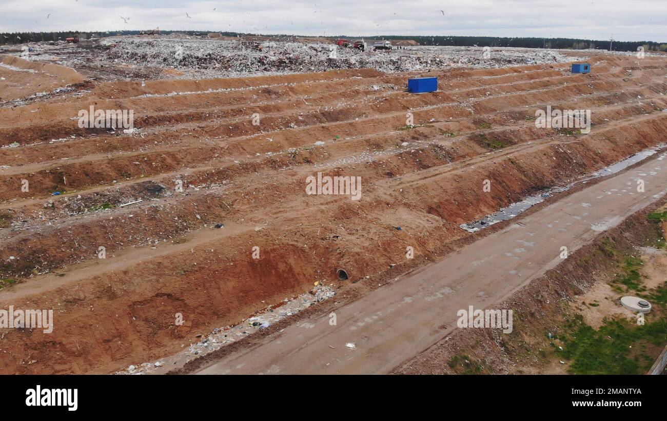 Aerial view garbage dump 4k hi-res stock photography and images - Alamy
