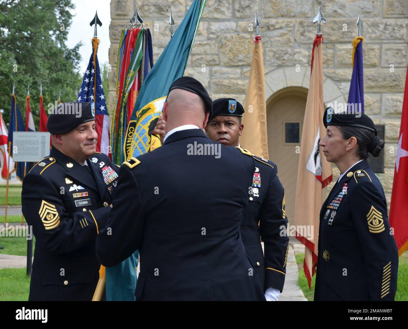 Command Sgt. Maj. Jason Gusman, left, assumed the senior enlisted ...