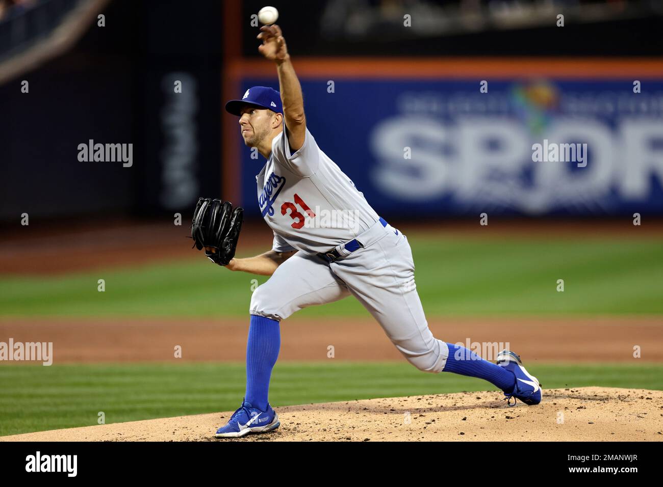 Los Angeles Dodgers pitcher Tyler Anderson throws during the first ...