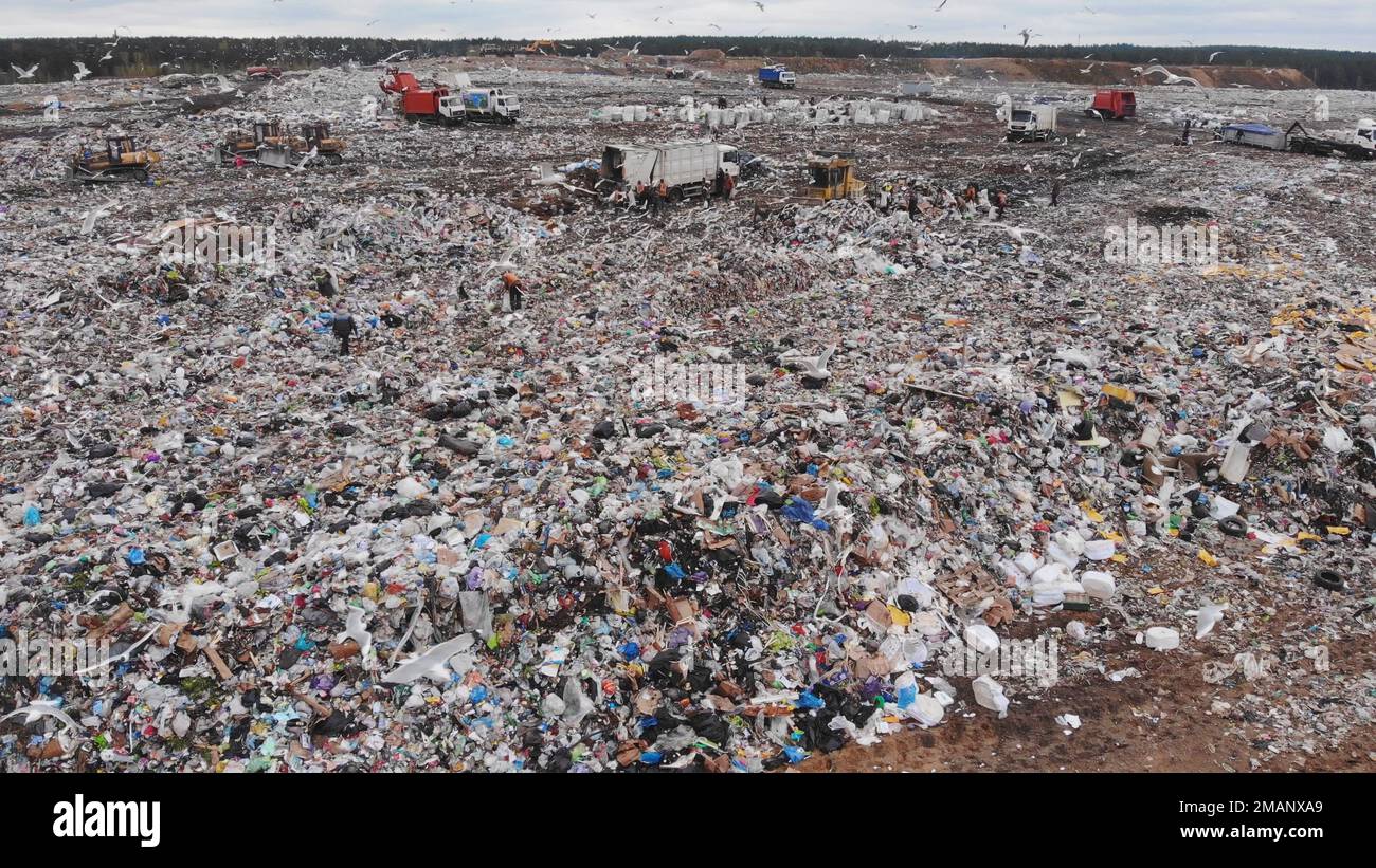 Aerial view polluted landfill hi-res stock photography and images - Alamy