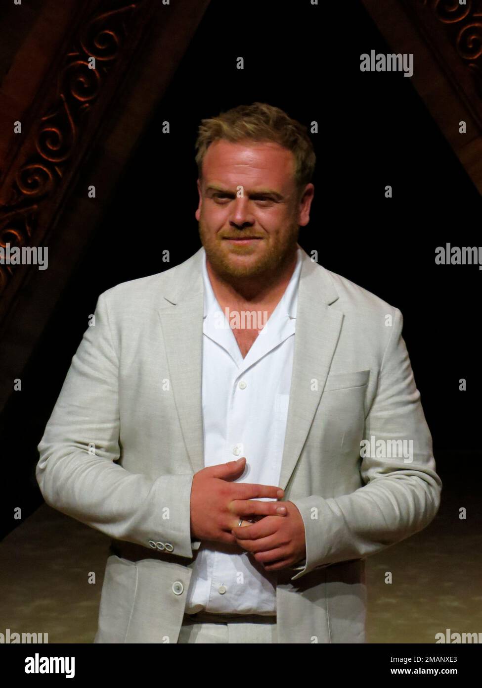 Actor Owain Arthur poses at the red carpet of "The Lord of the Rings: The Rings of Power" in ...