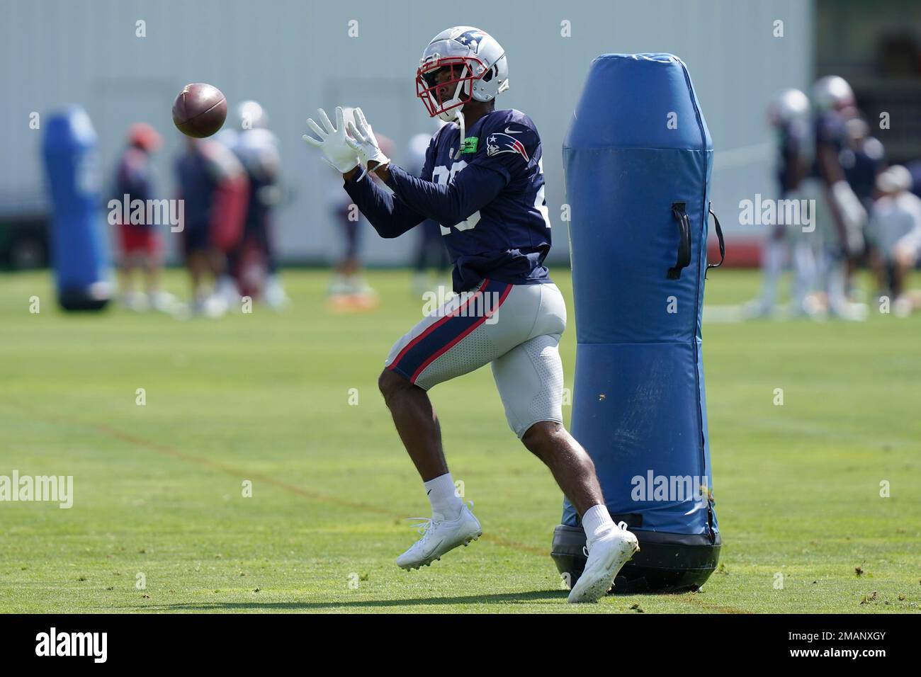 New England Patriots cornerback Shaun Wade performs drills during an ...