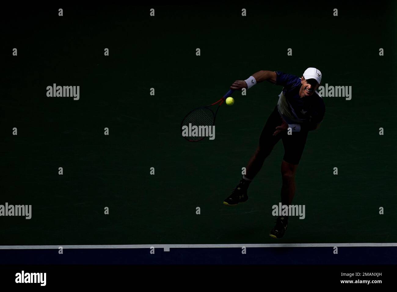 Andy Murray, of Great Britain, serves to Emilio Nava, of the United ...