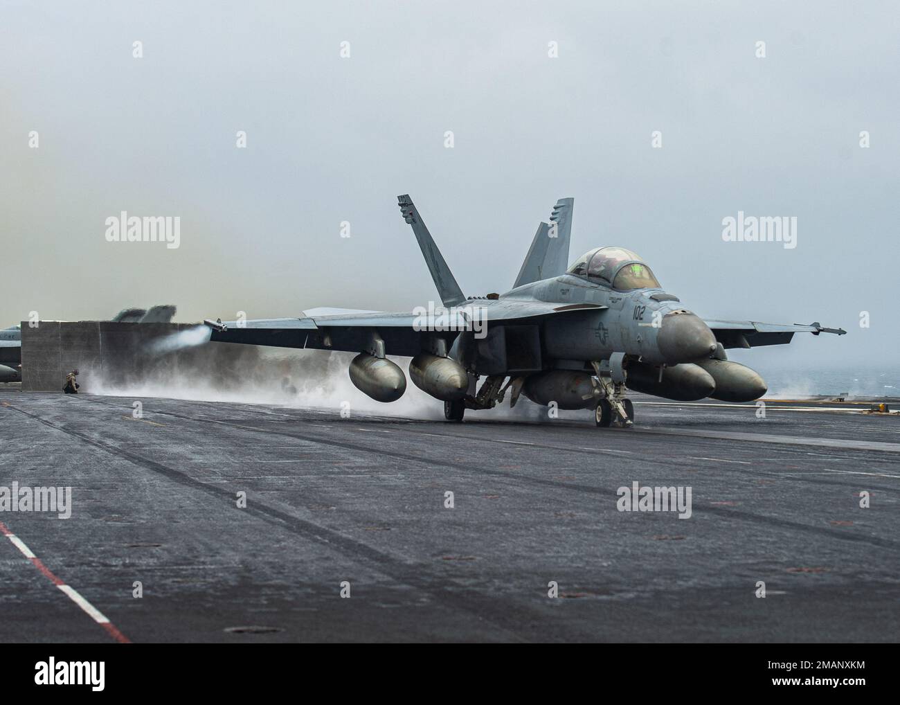 230119-N-MH015-1060 SOUTH CHINA SEA (Jan. 19, 2023) An F/A-18F Super Hornet from the “Fighting ...