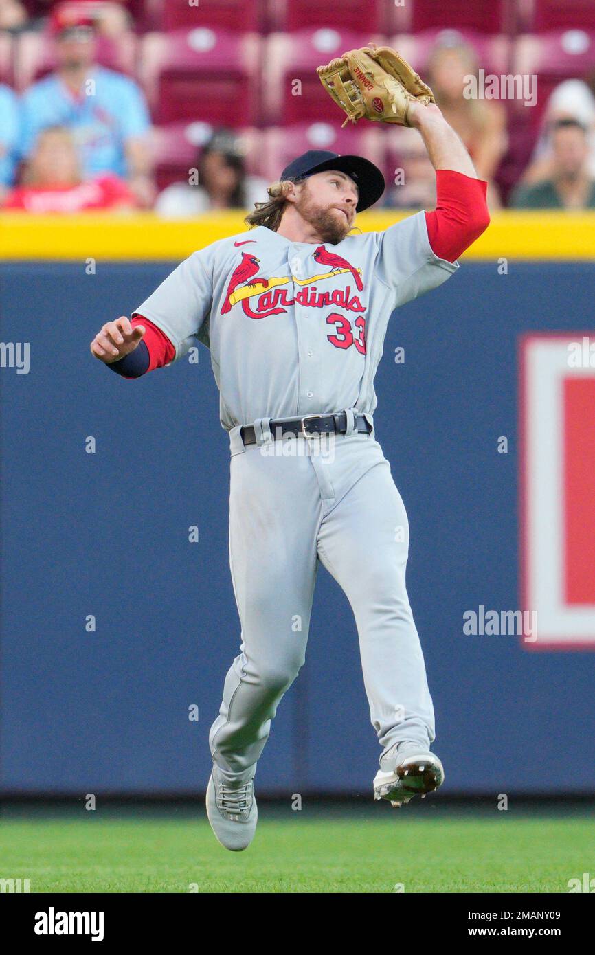 St. Louis Cardinals second baseman Brendan Donovan (33) plays in a ...