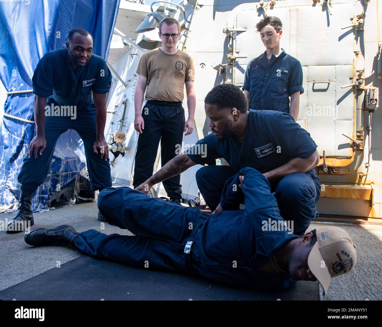PHILIPPINE SEA (June 1, 2022) Master-at-Arms 1st Class Marcus Dinkins ...