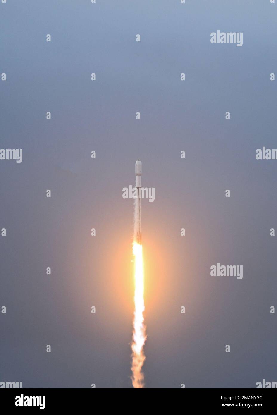 A SpaceX Falcon-9 rocket carrying Starlink mission 2-4 launches from ...