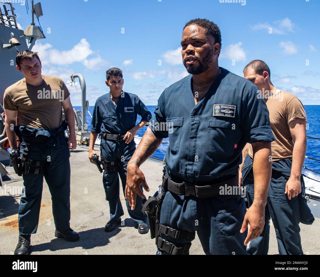 PHILIPPINE SEA (June 1, 2022) Master-at-Arms 1st Class Marcus Dinkins ...