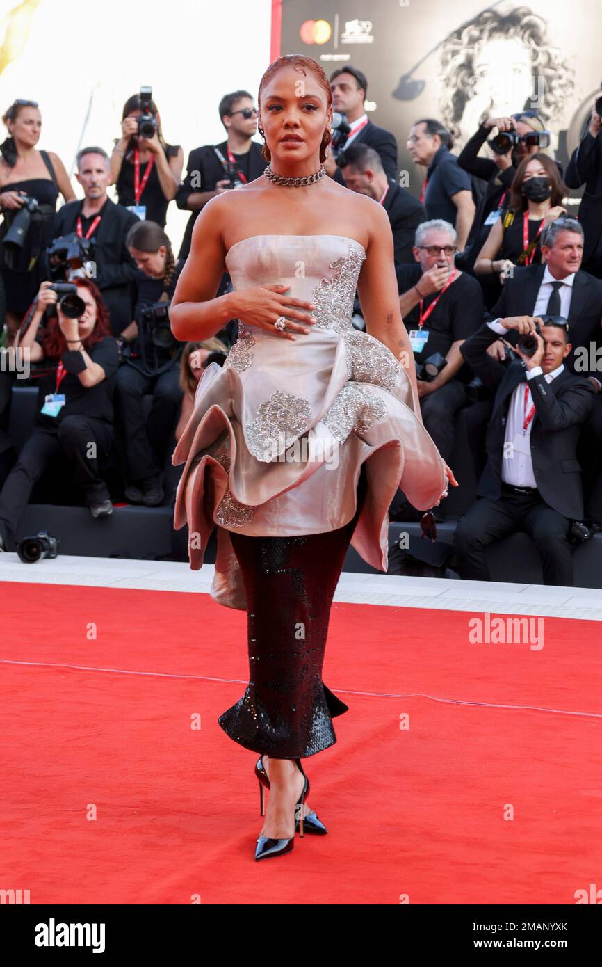 Tessa Thompson poses for photographers upon arrival at the premiere of ...