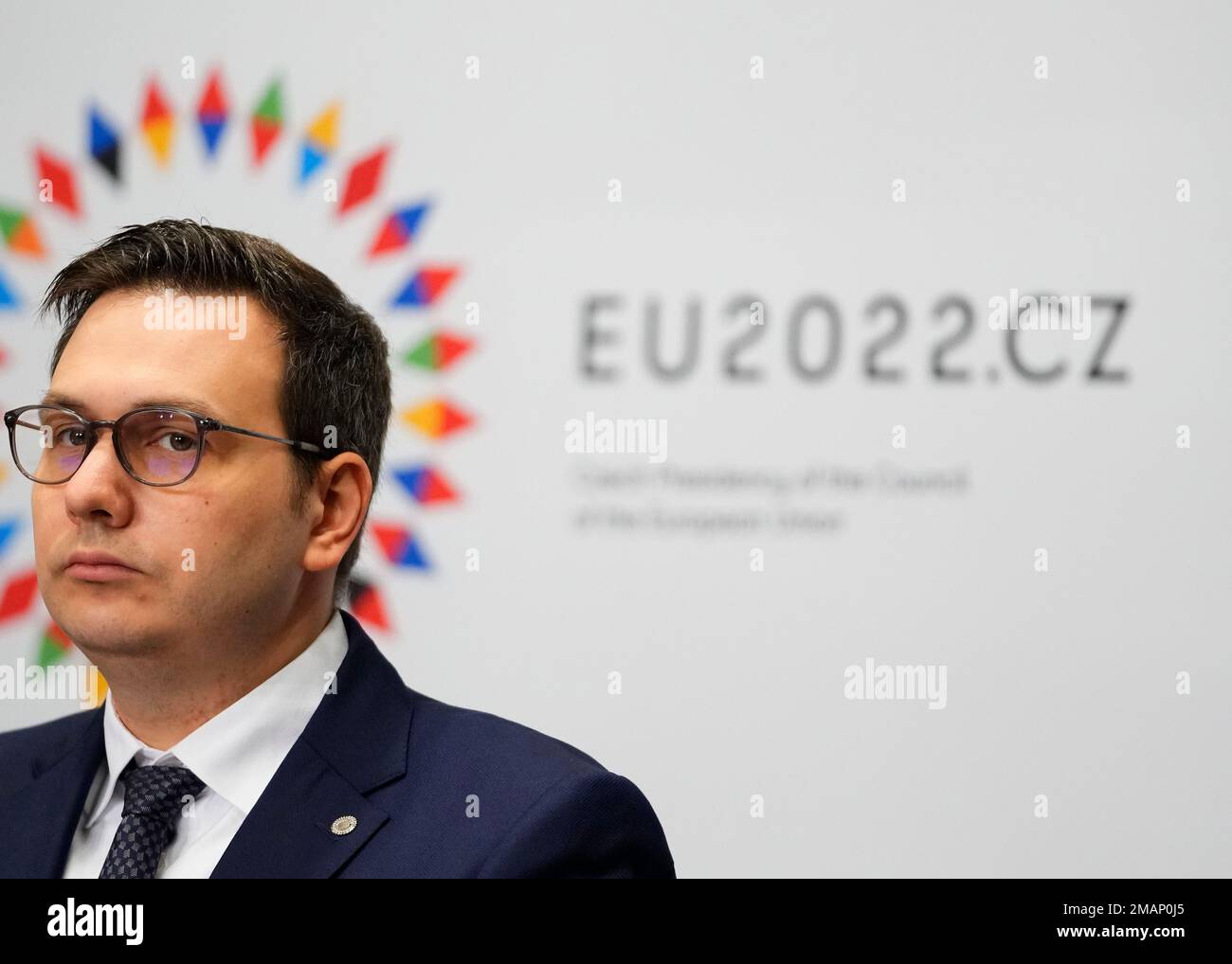 Czech Republic's Foreign Minister Jan Lipavsky addresses a media ...
