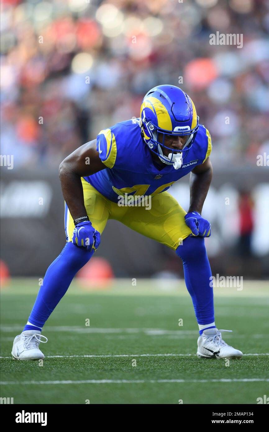 Los Angeles Rams tight end Jared Pinkney (46) lines up for the play ...