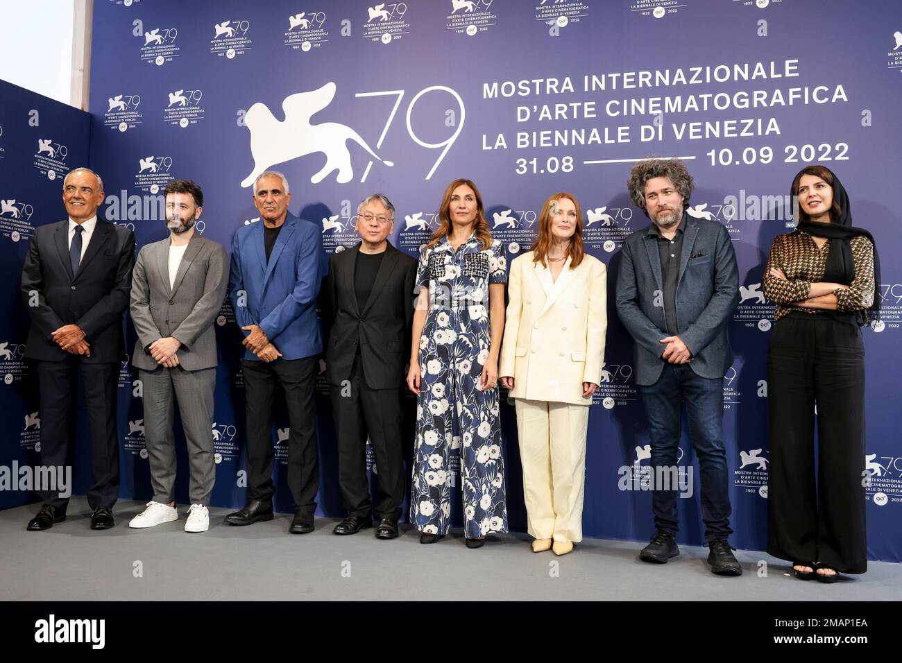 Festival director Alberto Barbera, far left, and jury president ...