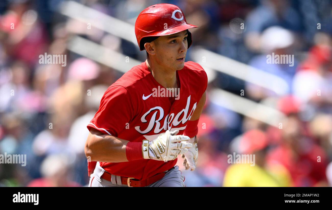 Cincinnati Reds' Stuart Fairchild in action during a baseball game ...