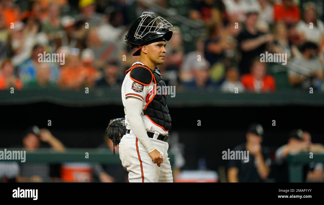 Baltimore Orioles catcher Robinson Chirinos during the seventh inning ...