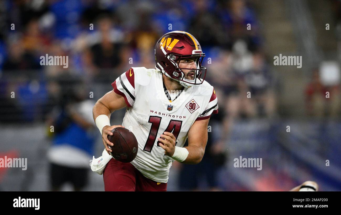 Washington Commanders quarterback Sam Howell (14) in action in the ...