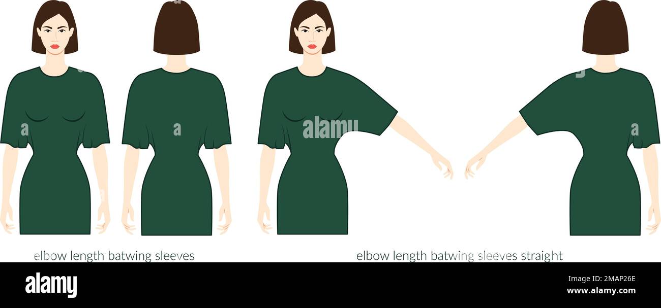 Batwing sleeves elbow length clothes character beautiful lady in ...