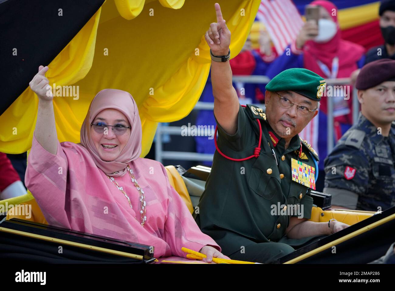 Malaysia's King Sultan Abdullah Sultan Ahmad Shah and Queen Tunku ...