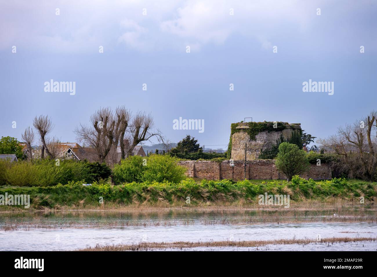 Martello Tower in Rye Harbour on a spring afternoon, East Sussex ...