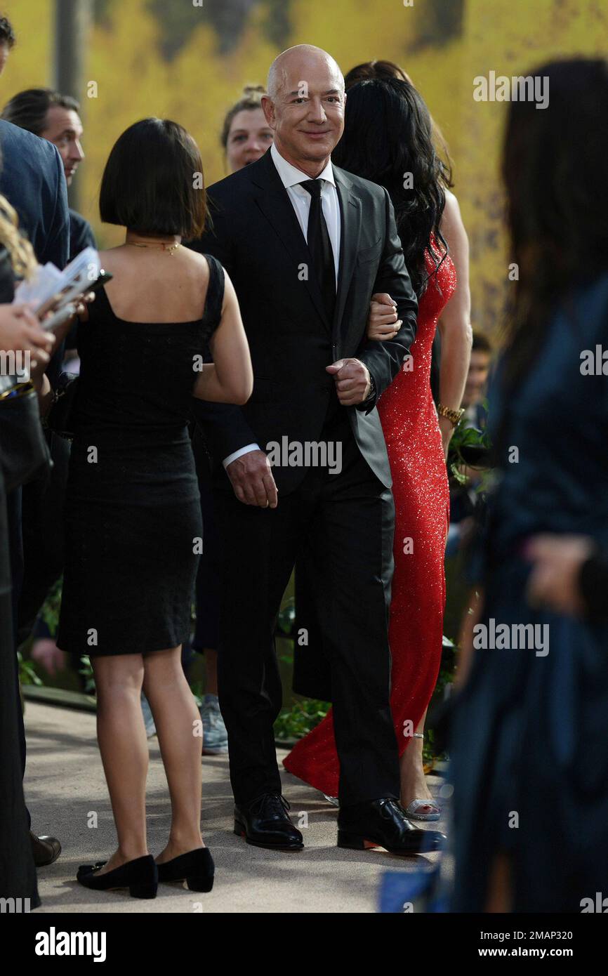 Jeff Bezos arrives for the world premiere of the TV Series 'The Lord of ...