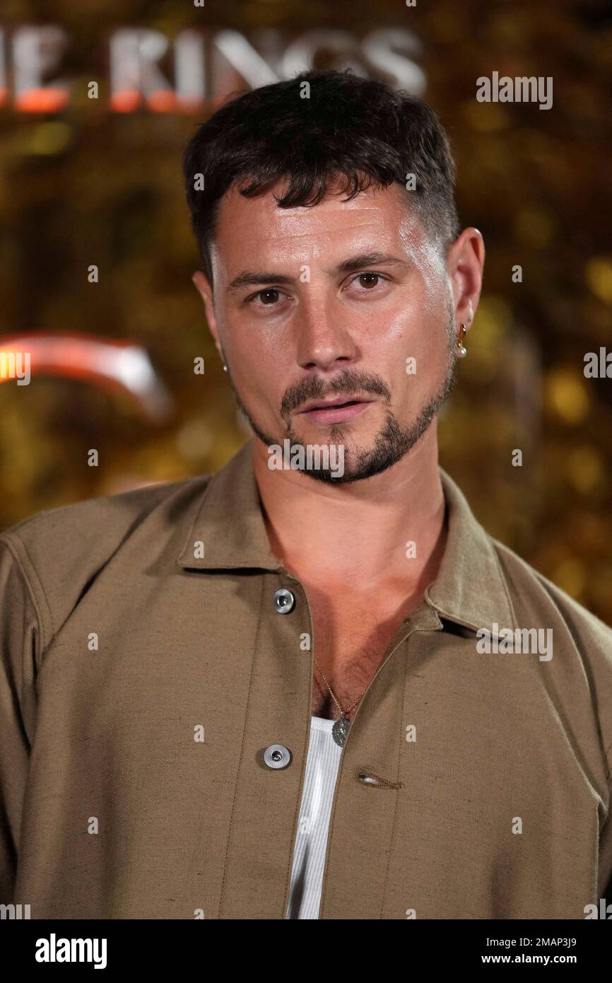 Augustus Prew poses for photographers upon arrival at the afterparty of ...