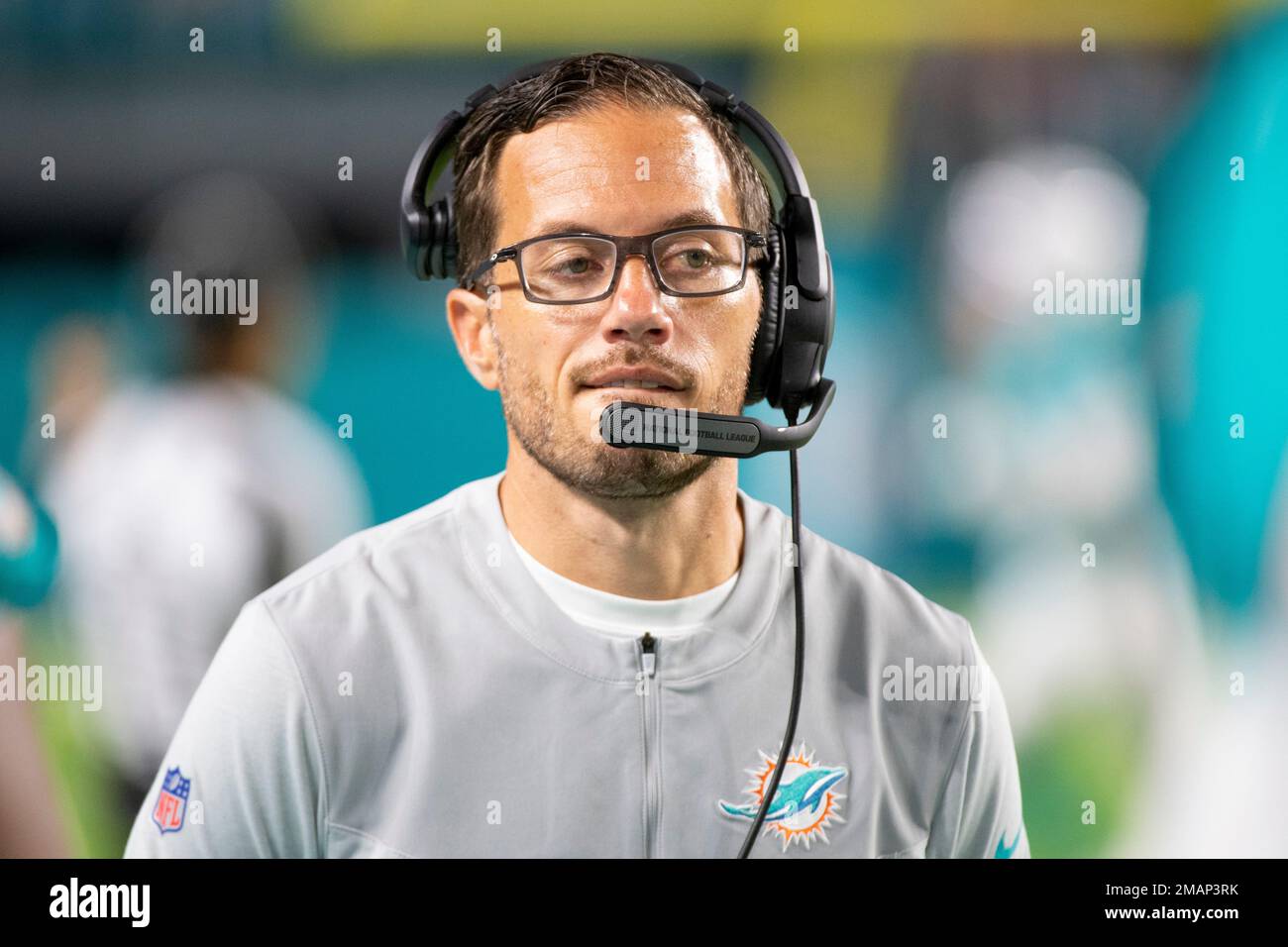 Miami Dolphins head coach Mike McDaniel watches from the sidelines ...