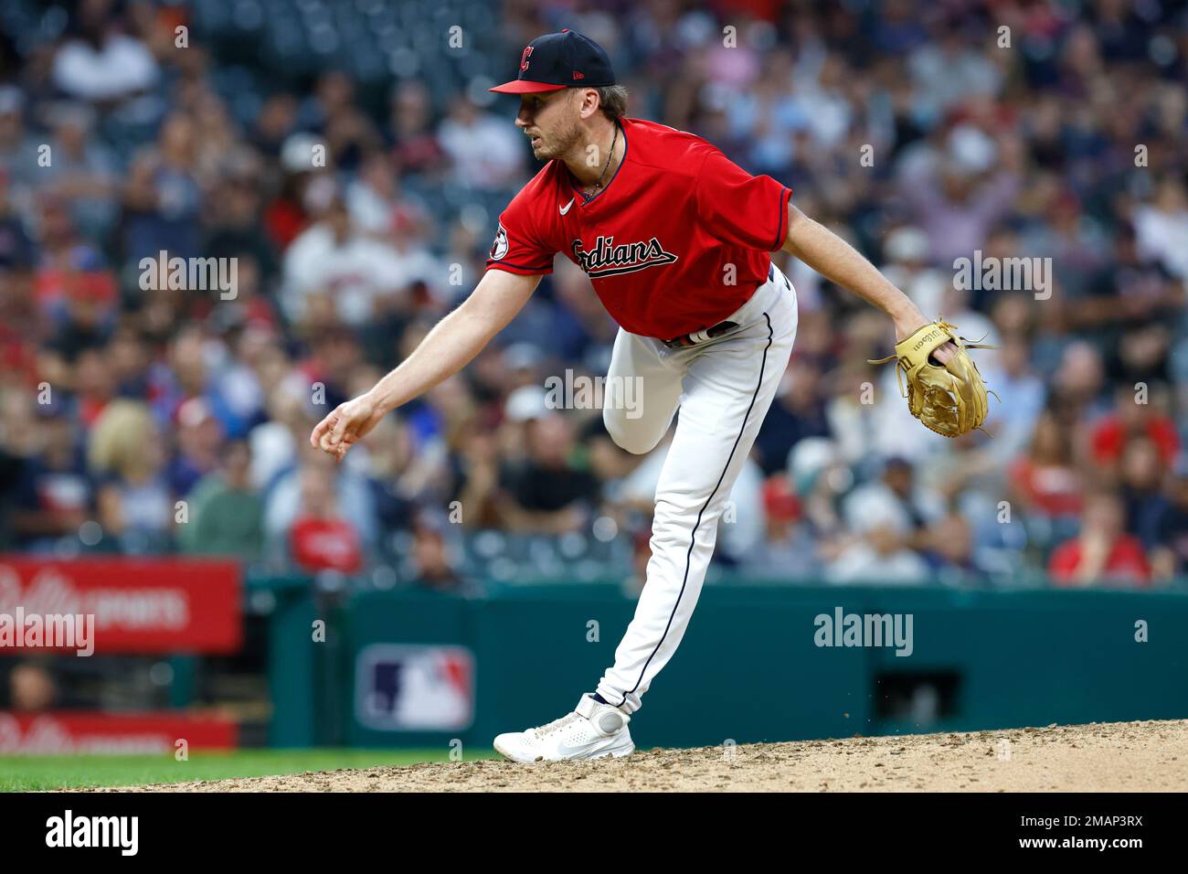 Cleveland Guardians relief pitcher Trevor Stephan delivers during the ...