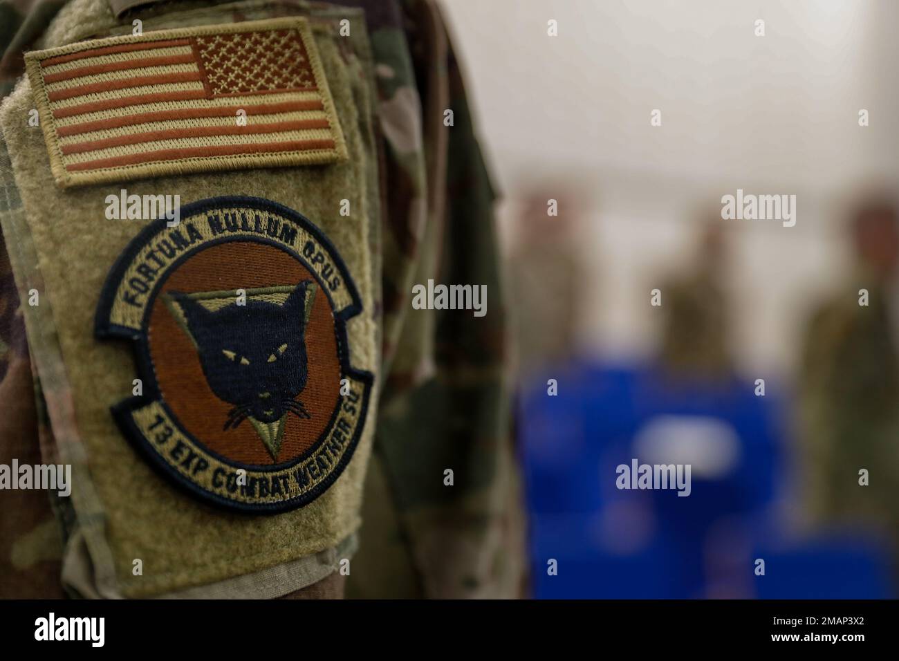 A U.S. Airman assigned to the 13th Expeditionary Combat Weather ...