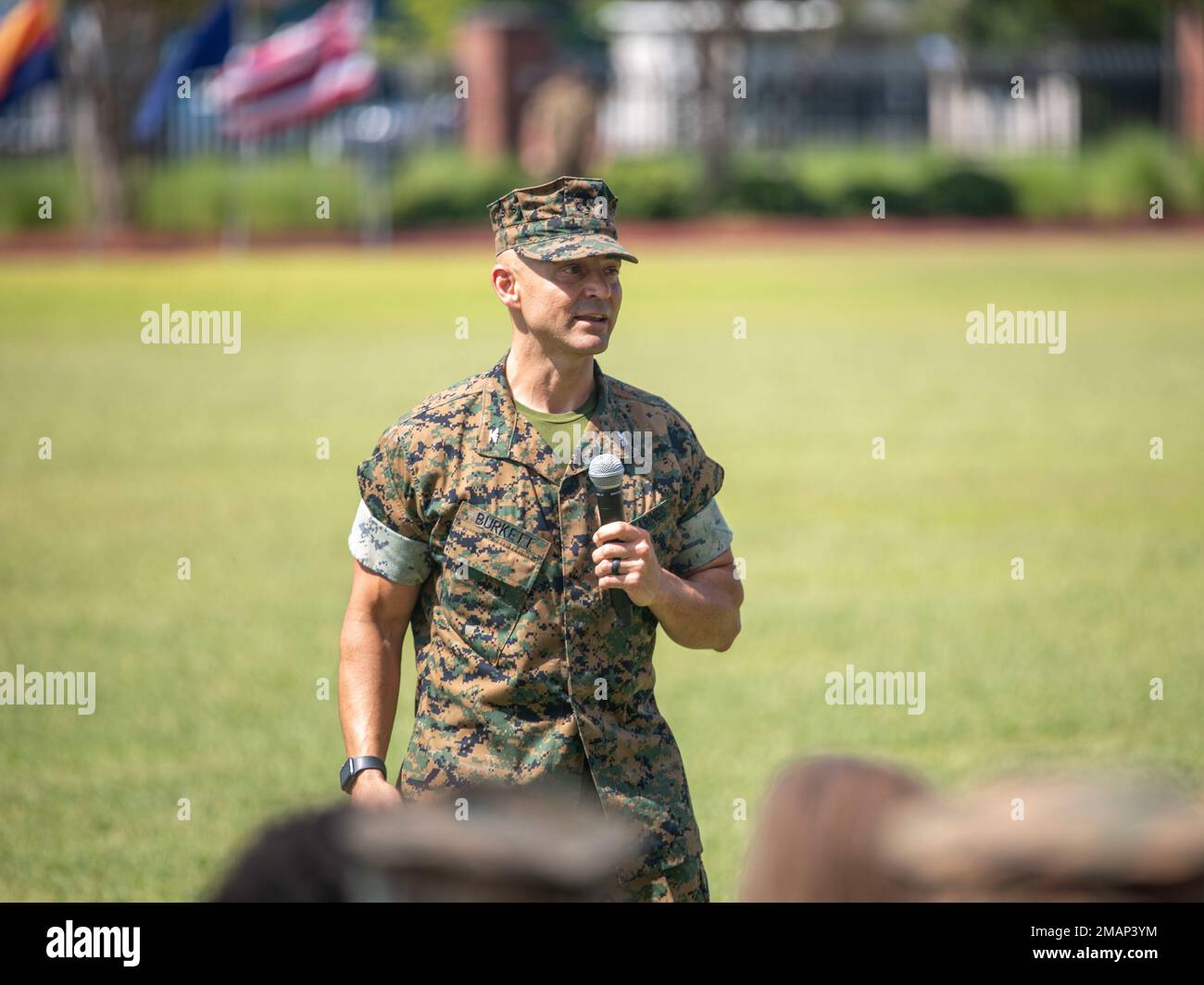 U.S. Marine Corps Col. Jason Burkett, incoming Commanding Officer of ...