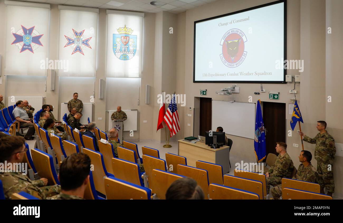 U.S. and Polish service members attend the 13th Expeditionary Combat ...