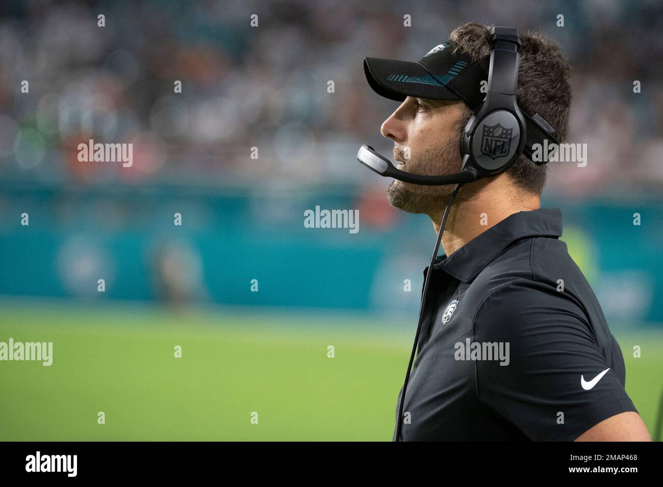Philadelphia Eagles head coach Nick Sirianni watches from the sidelines ...