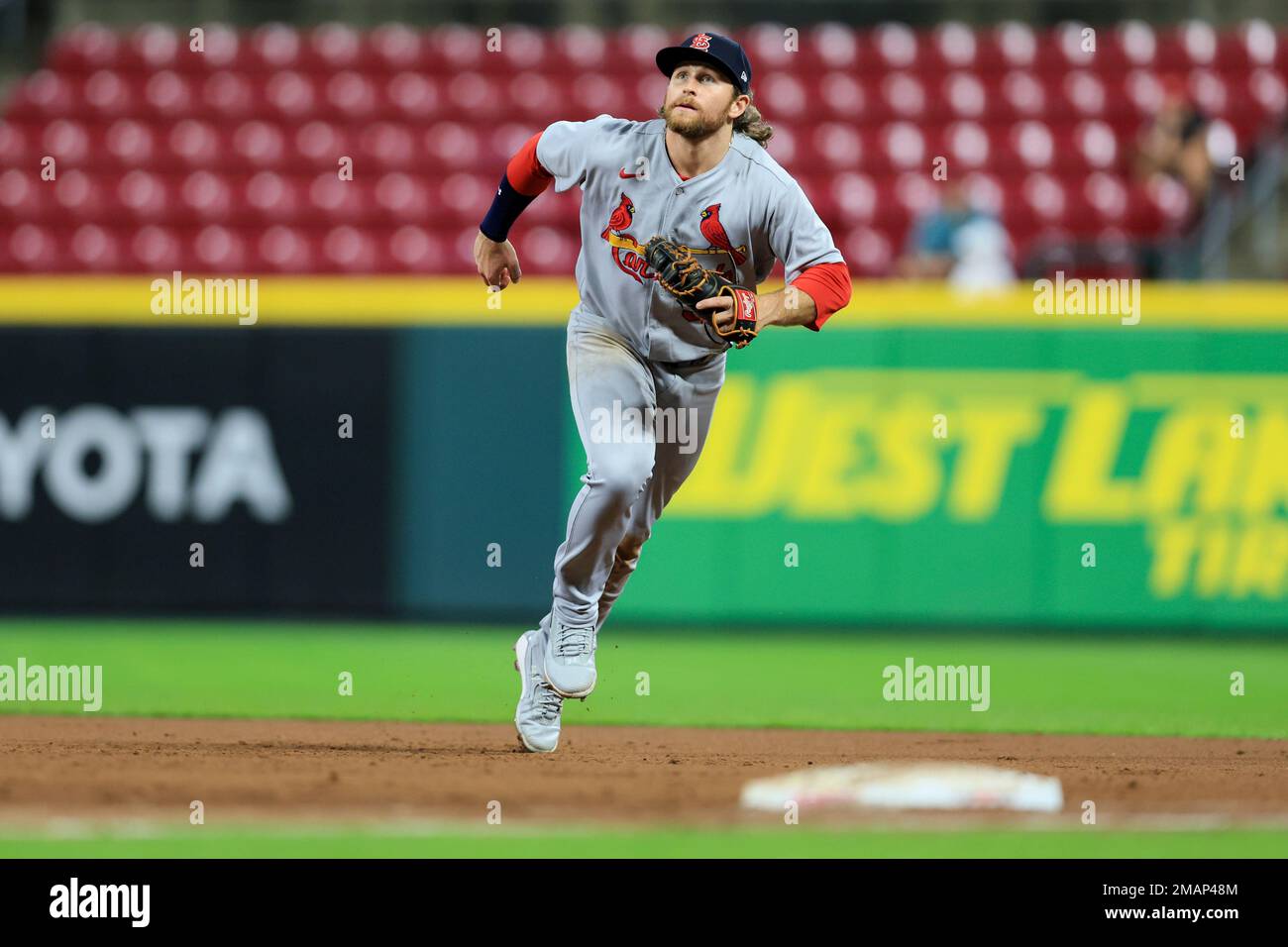 St. Louis Cardinals' Brendan Donovan plays the field during a baseball ...