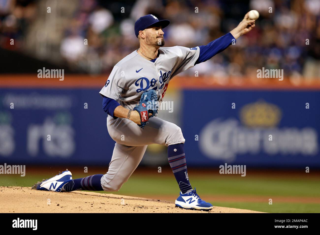 Los Angeles Dodgers pitcher Andrew Heaney throws during the first ...