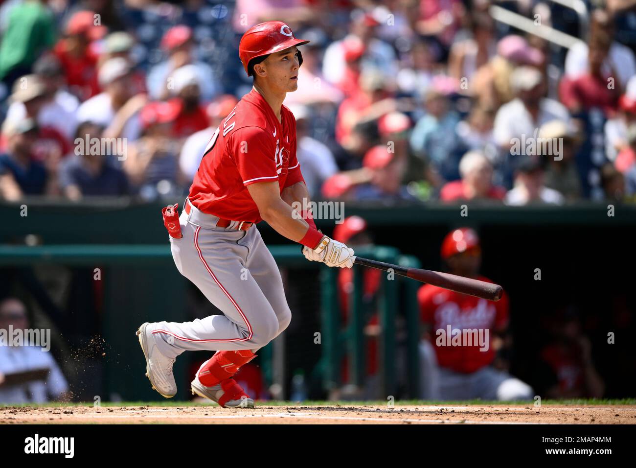 Cincinnati Reds' Stuart Fairchild in action during a baseball game ...
