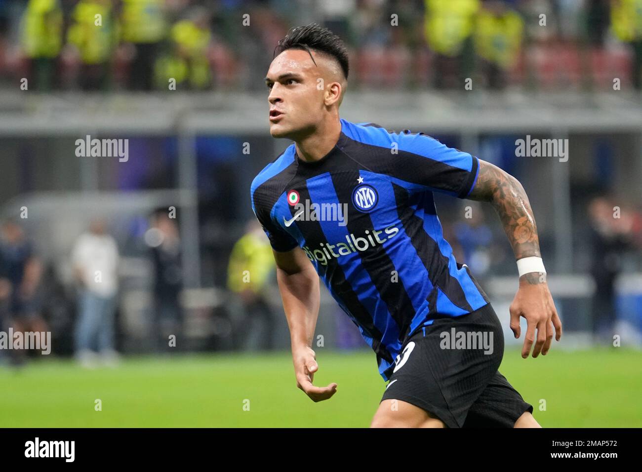 Inter Milan's Lautaro Martinez celebrates after scoring his side's ...