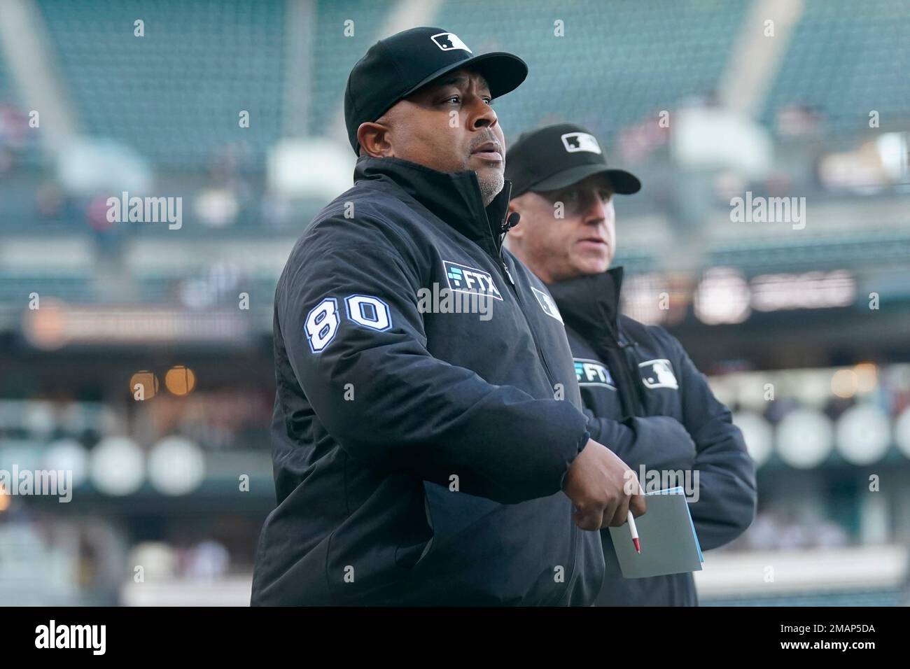 Umpire Adrian Johnson (80) during a baseball game between the San ...