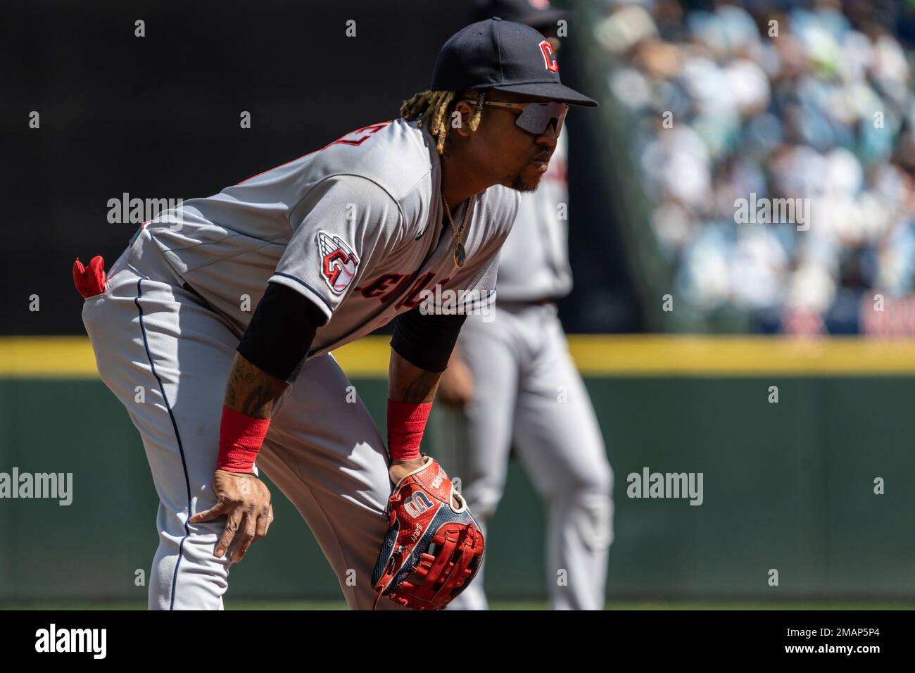Cleveland Guardians third baseman Jose Ramirez is pictured during a ...