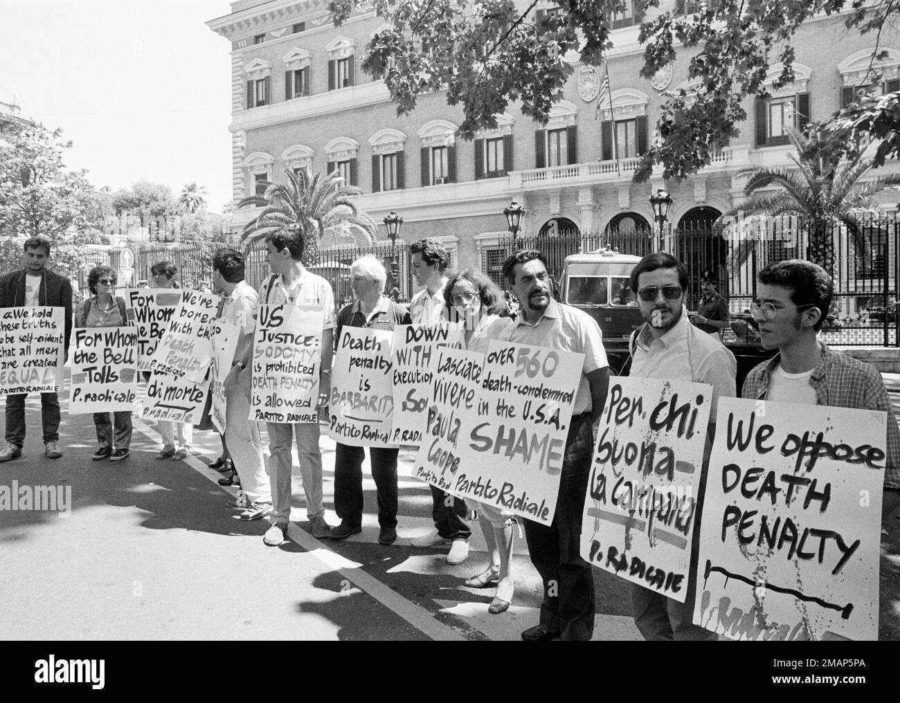 Members of the Italian Radical Party demonstrate in front of the U.S ...
