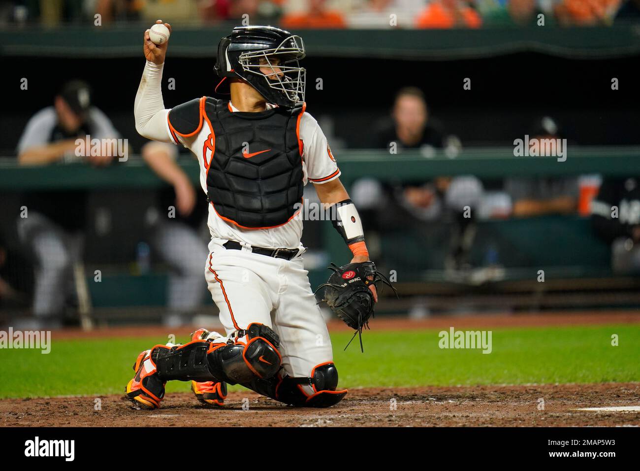 Baltimore Orioles catcher Robinson Chirinos during the seventh inning ...