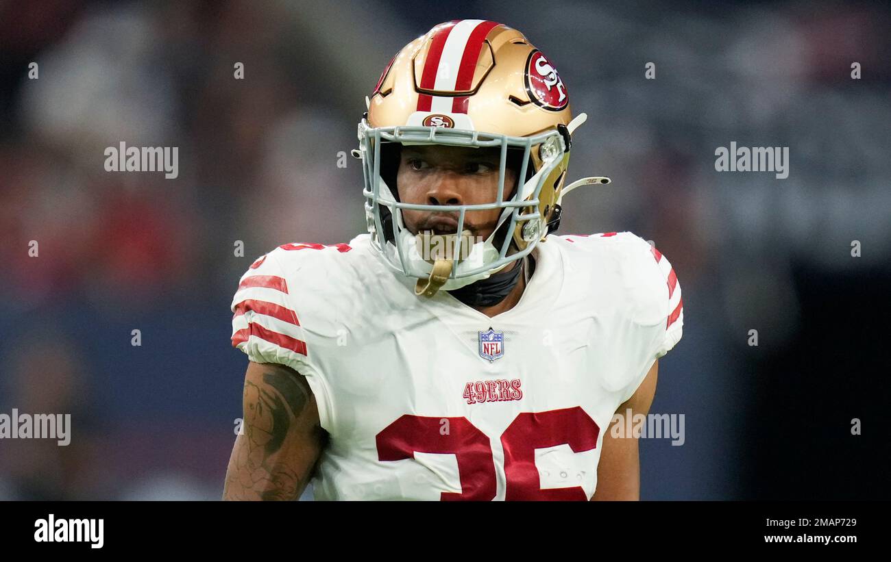 San Francisco 49ers cornerback Tariq Castro-Fields plays defense during ...