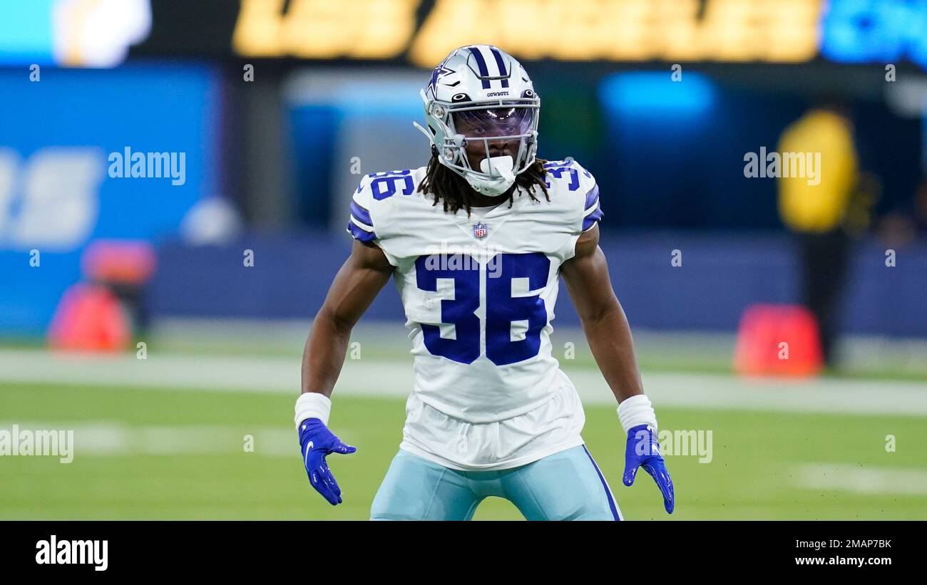 Dallas Cowboys cornerback Isaac Taylor-Stuart (36) runs during an NFL ...