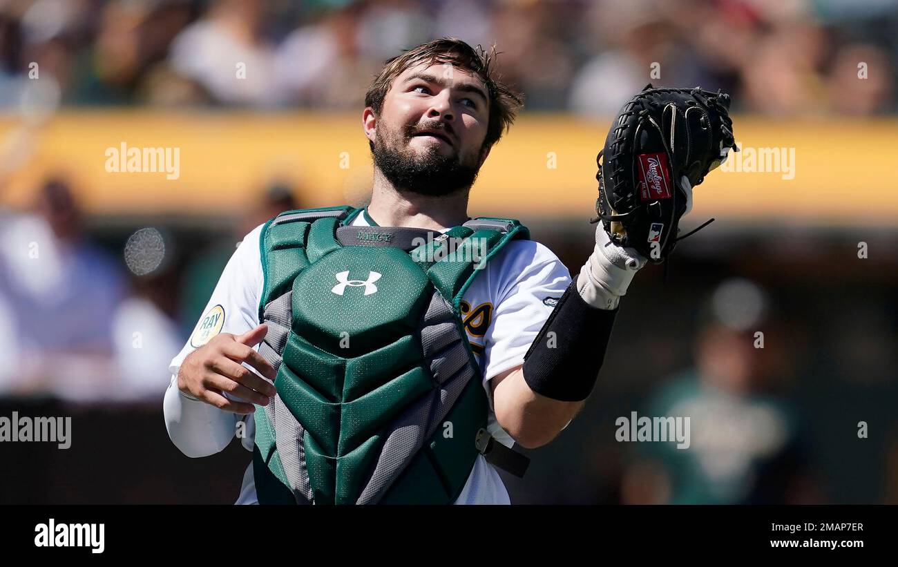 Oakland Athletics' Shea Langeliers during a baseball game against the ...