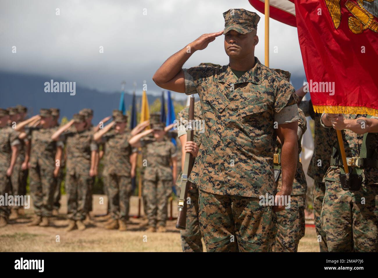U S Marine Corps Sgt Maj Jimmy Richard Jr Offgoing Sergeant Major