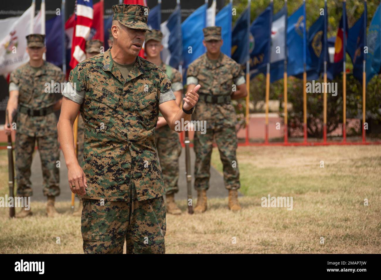 U S Marine Corps Sgt Maj Adam Moreno Incoming Sergeant Major