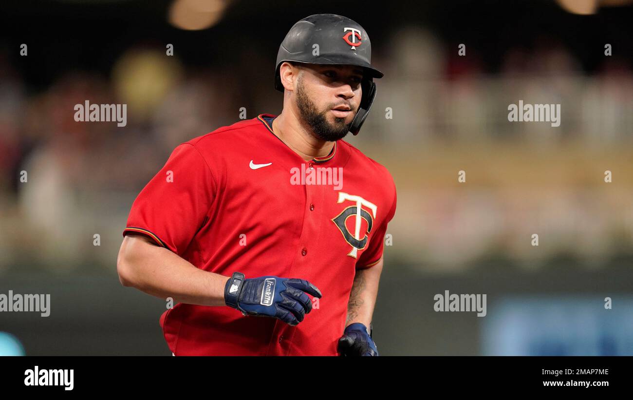 Minnesota Twins' Gary Sanchez runs the bases after hitting a two-run ...
