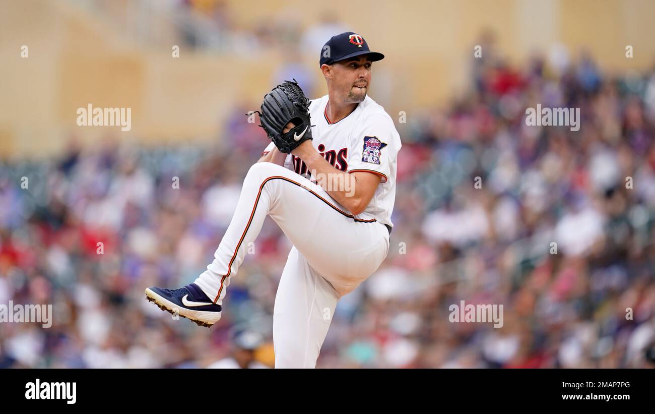 Minnesota Twins starting pitcher Aaron Sanchez delivers against the San ...
