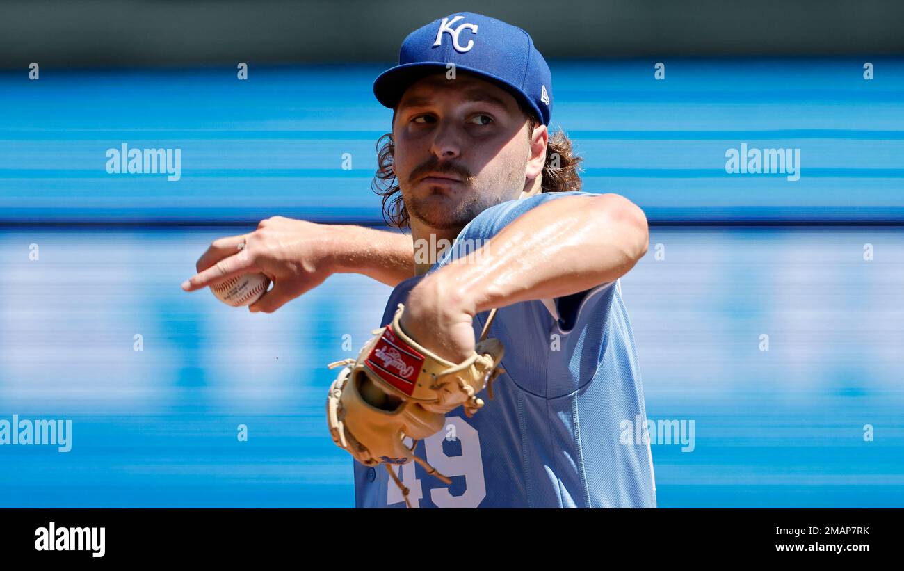 Kansas City Royals pitcher Jonathan Heasley during a baseball game in ...