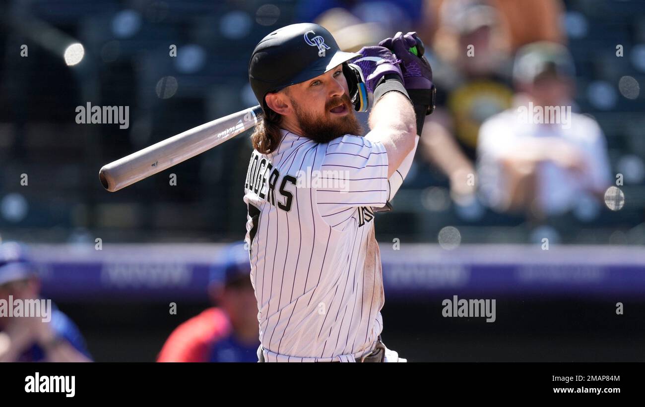 Colorado Rockies second baseman Brendan Rodgers (7) in the sixth inning ...