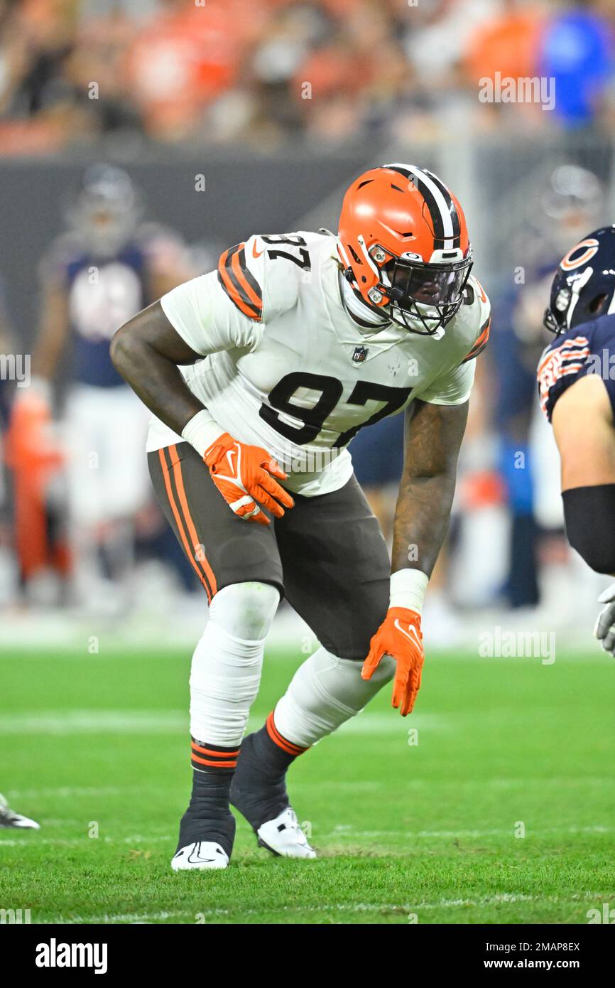 Cleveland Browns defensive tackle Perrion Winfrey (97) rushes the ...