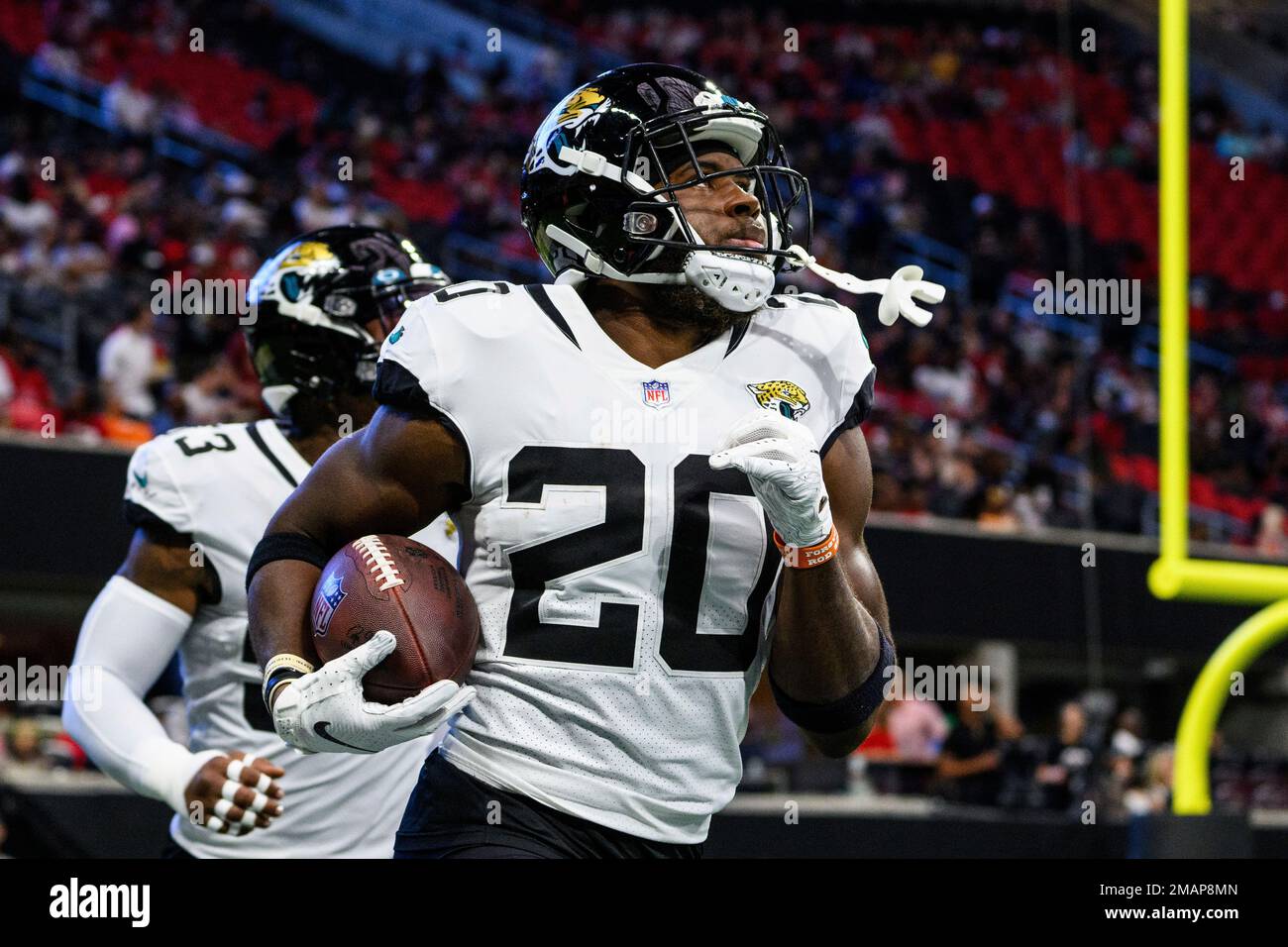 Jacksonville Jaguars safety Daniel Thomas (20) returns to the sideline ...