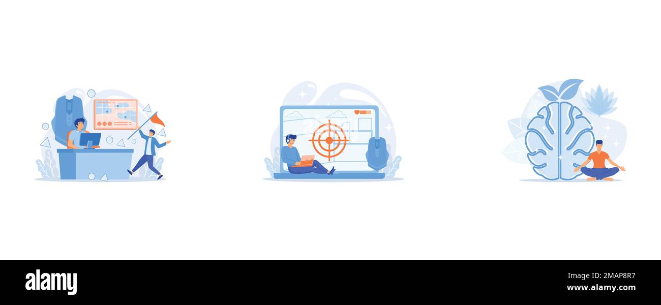 Gamer at computer using tactics to play online strategy game, Gamer in ...